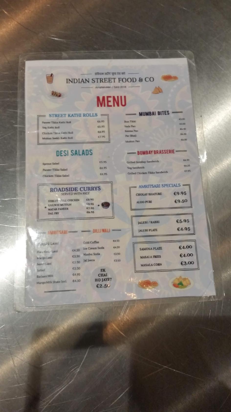 Menu at The Indian Kitchen, Amstelveen