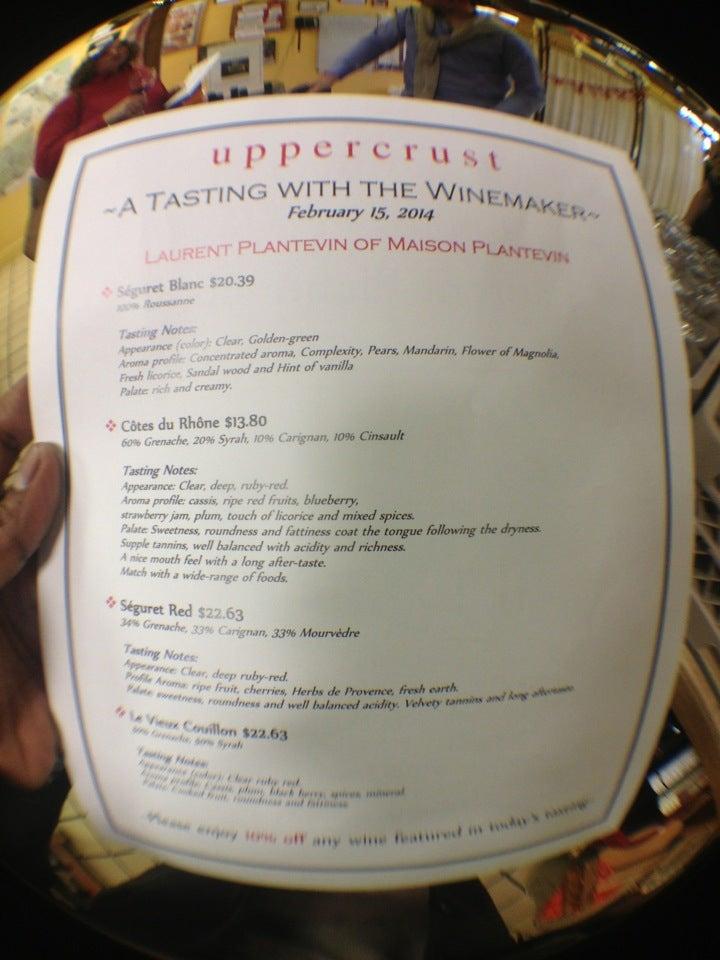 Menu at Uppercrust restaurant, Gainesville, NW 16th Blvd
