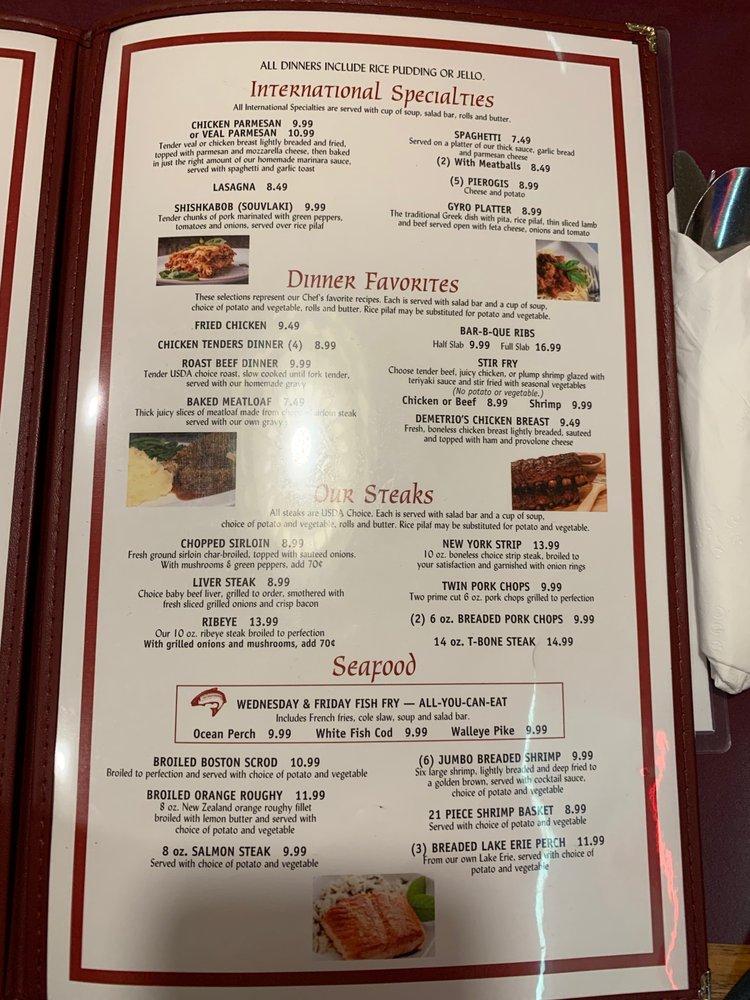 Menu at Demetrio's Family Restaurant, Seven Hills, Broadview Rd