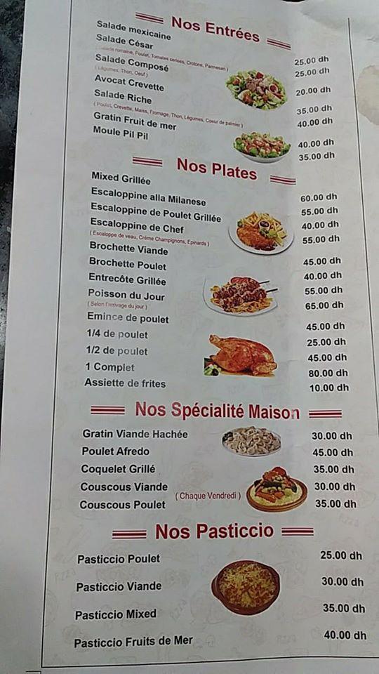 Menu at Restaurant Al Omda, Casablanca