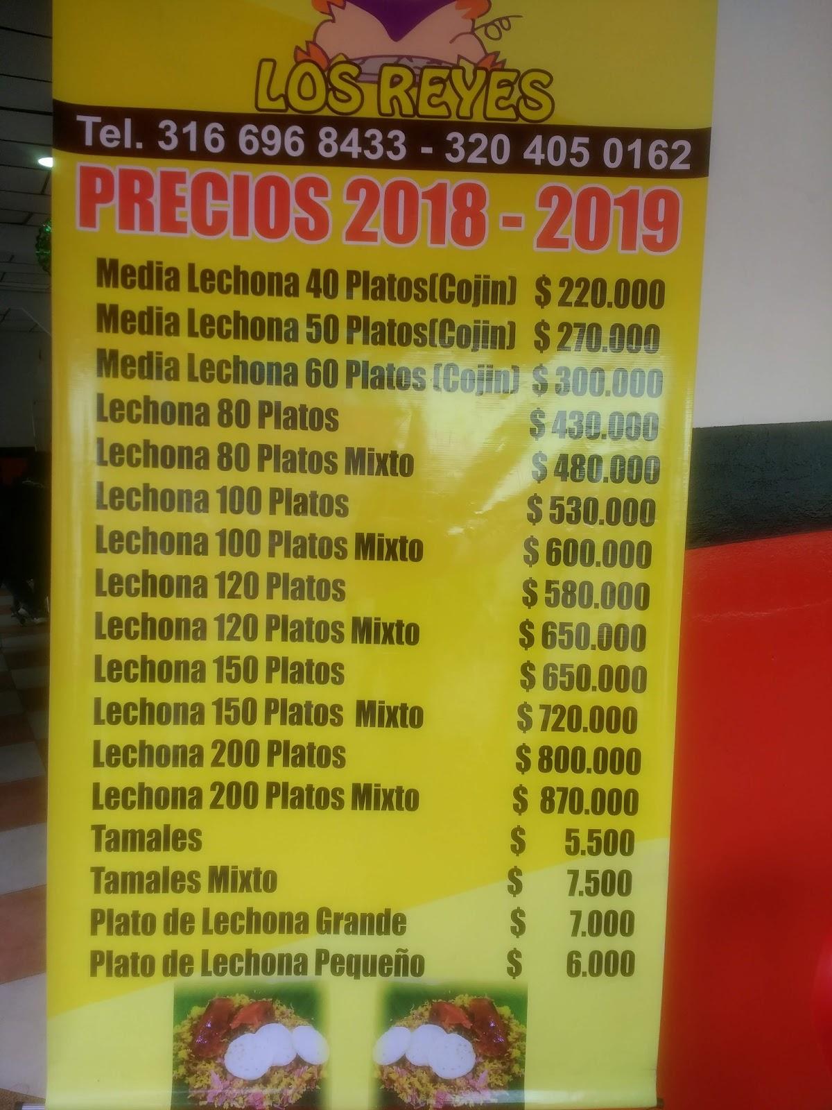 Carta del restaurante Lechoneria Los Reyes, Villavicencio