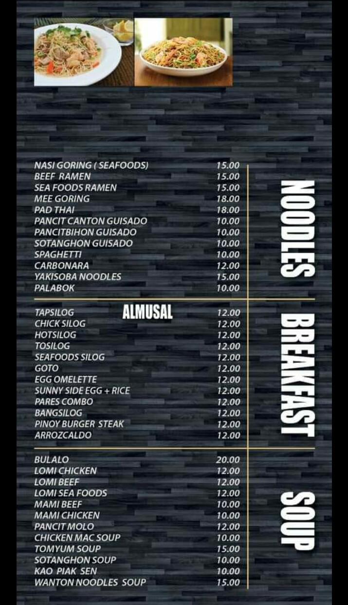 Menu at Pinoy Lamesa restaurant, Al Ain