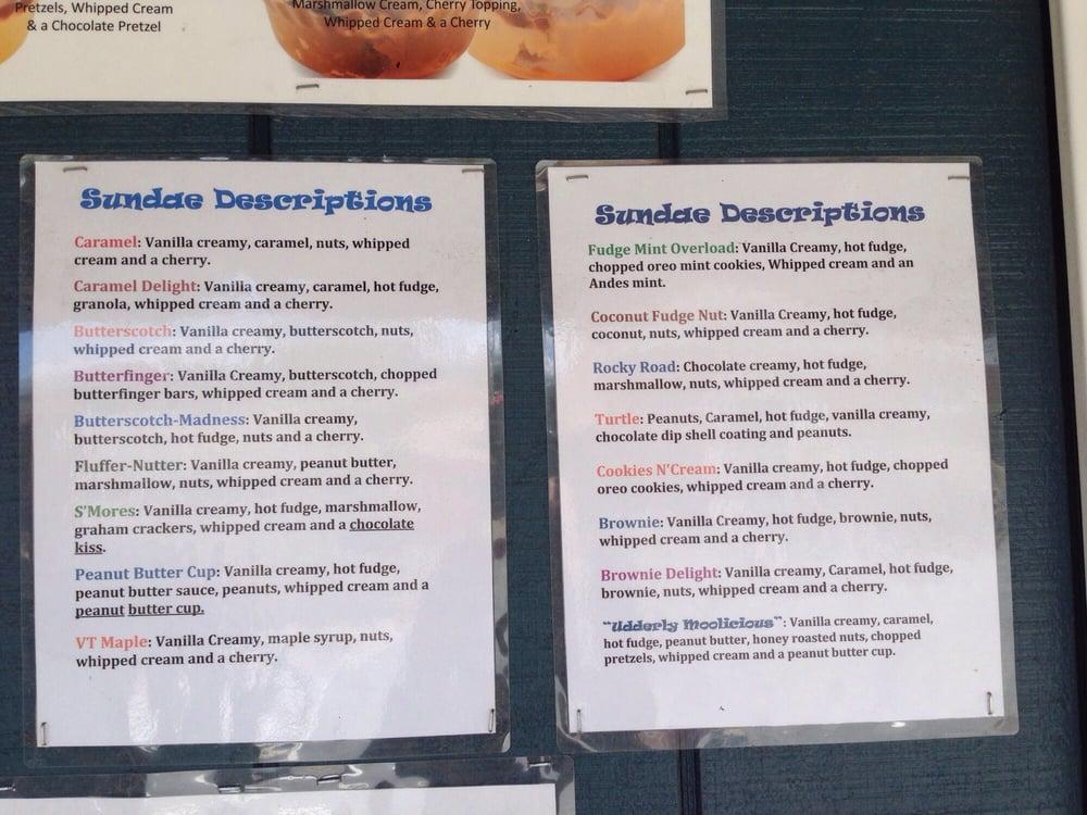 Menu at Tim & Doug's Ice Cream Shop fast food, Newport, 54 Coventry St