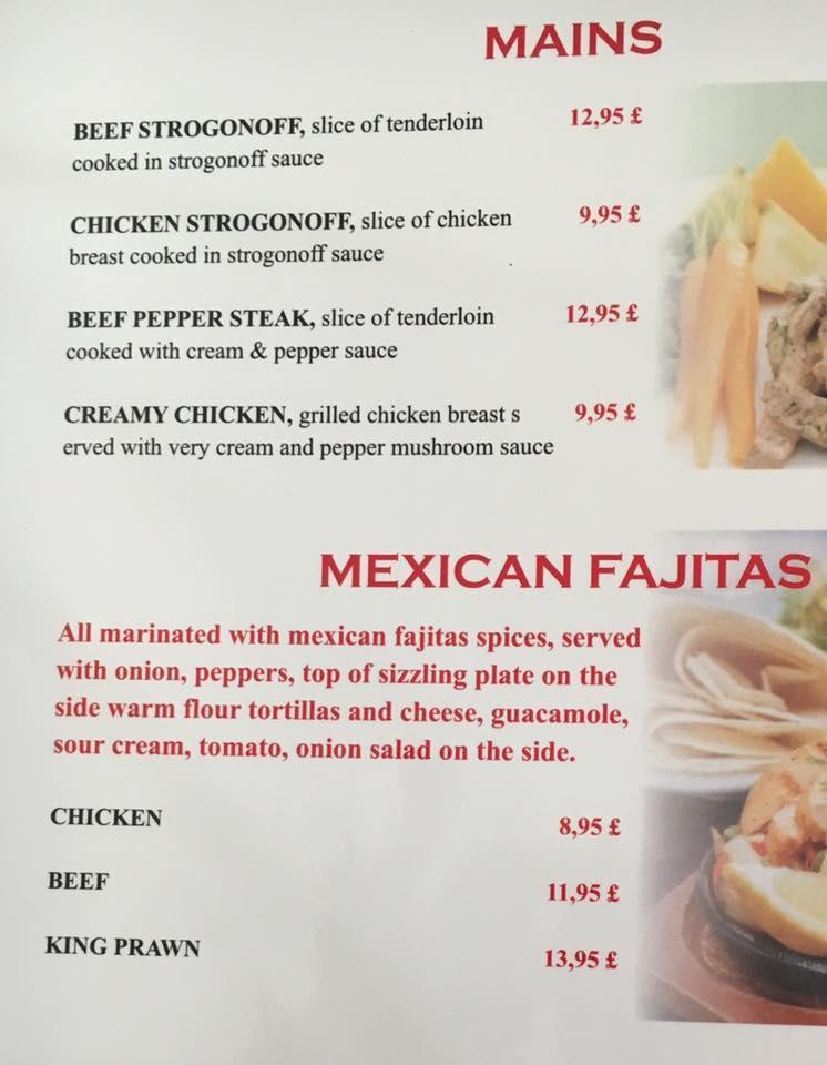 Menu at Flame Grill Tex-Mex Indian Restaurant, Gibraltar