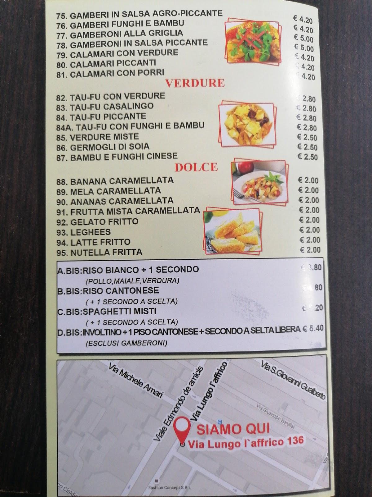Menu at Rosticceria Cinese XINGYUN restaurant, Florence