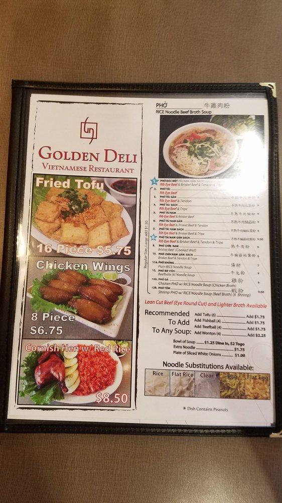 Menu at Golden Deli Temple City restaurant, Temple City