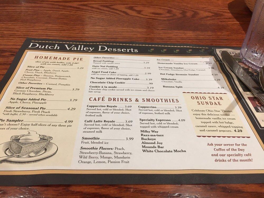 Menu at Dutch Valley Restaurant, Sugarcreek, Old Rte 39 NE