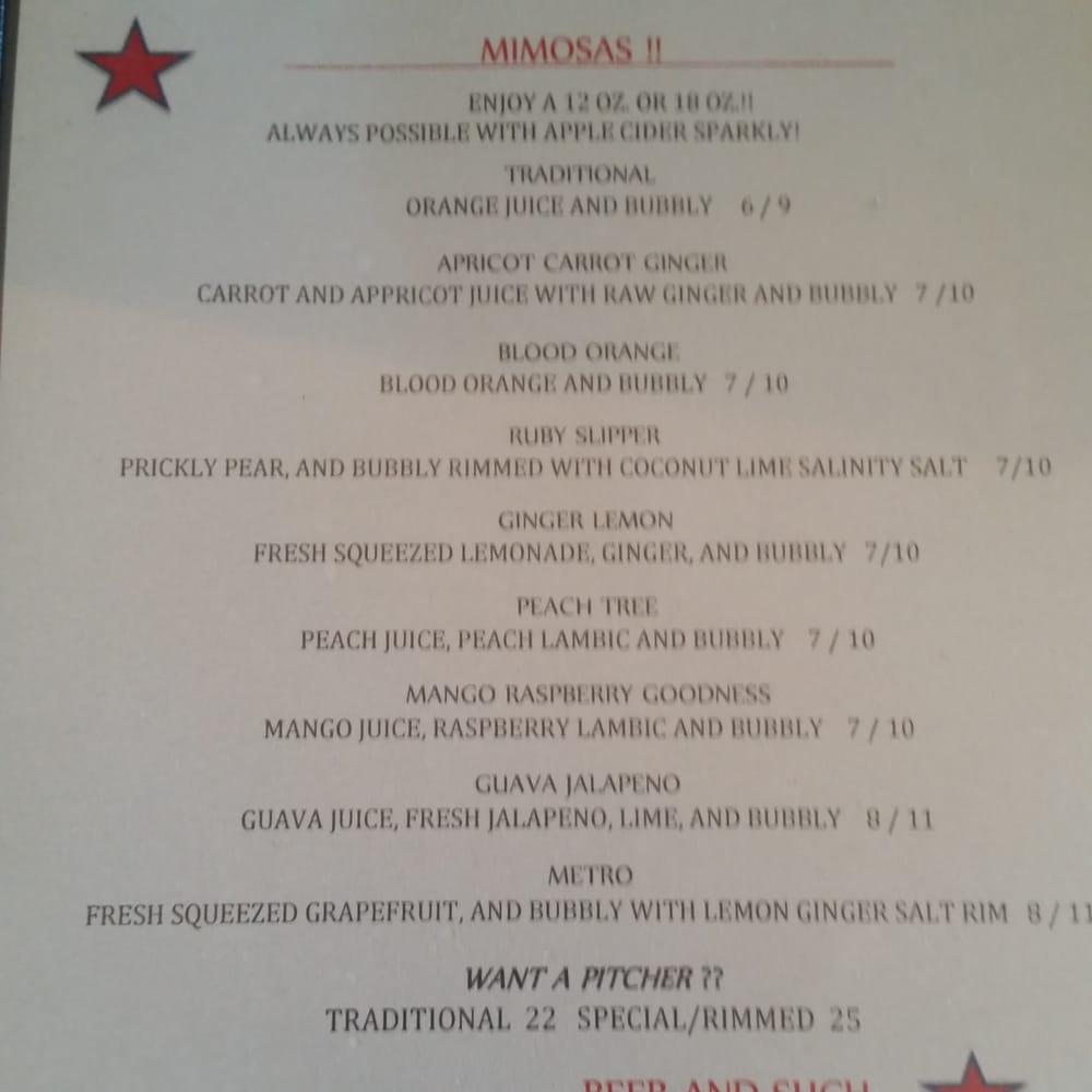 Menu at Ma Mosa's restaurant, Grants Pass