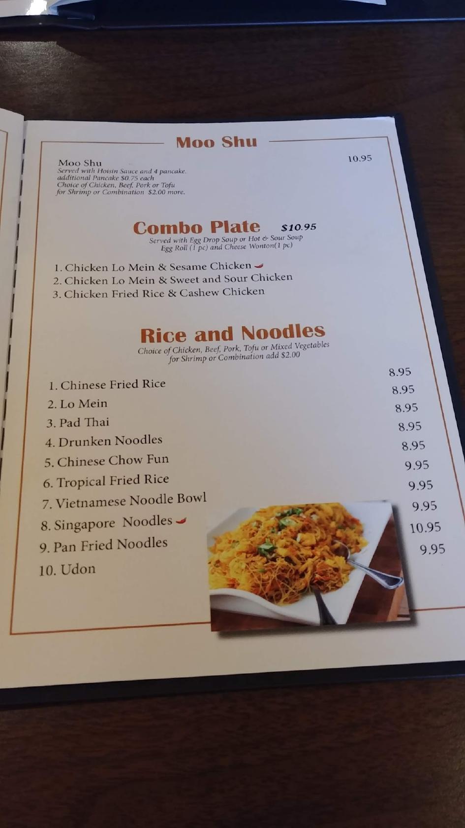 Menu at Eric's New Asian Café (take out only) restaurant, Berthoud