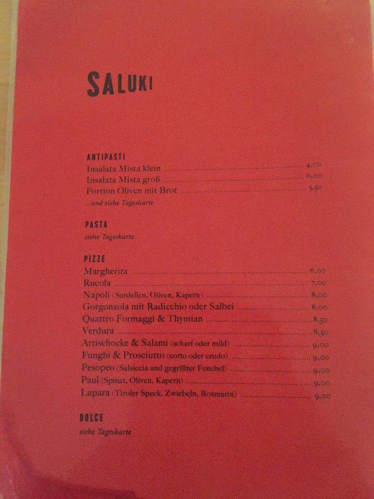 Speisekarte von Saluki pizza, München
