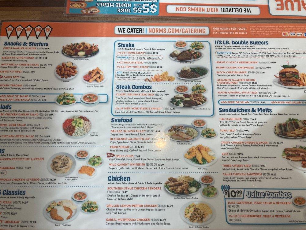 Menu at NORMS Restaurant, Rialto, W Renaissance Pkwy