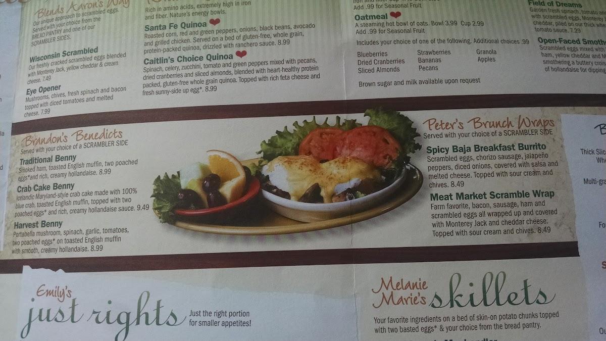 Menu at Scramblers restaurant, Findlay