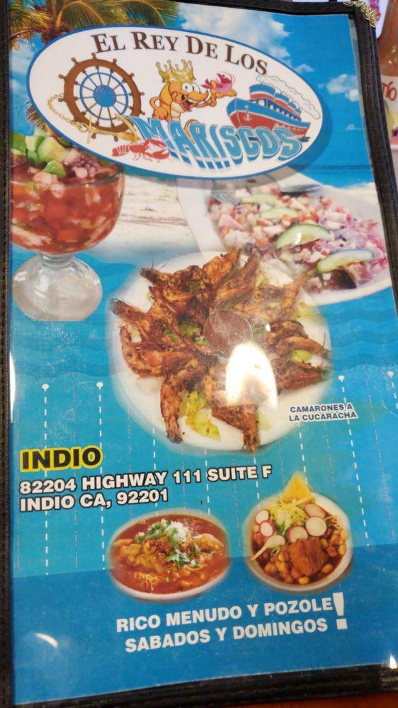Menu at El Rey De Los Mariscos restaurant, Indio