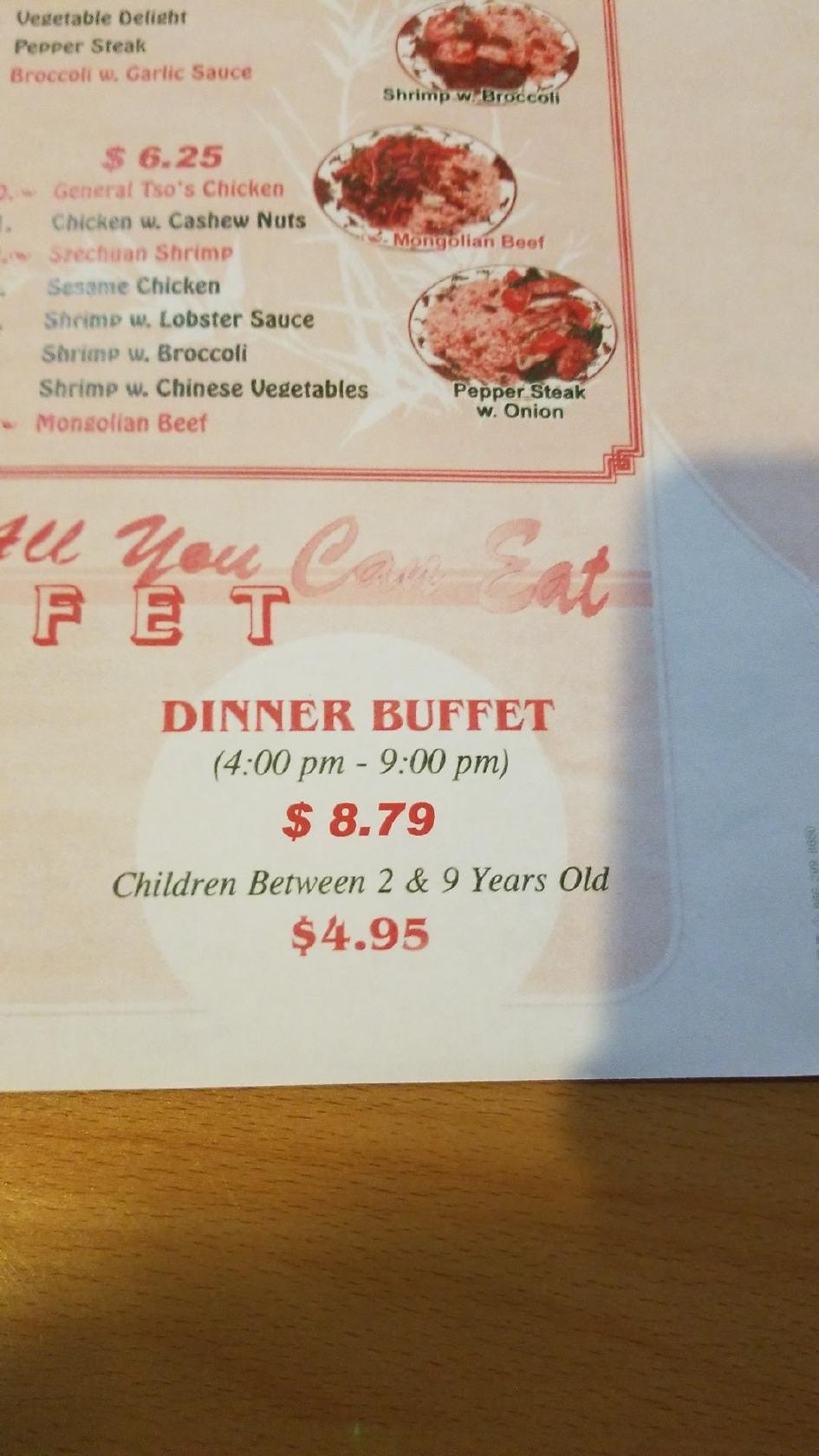 Menu at China Moon Restaurant, Madison