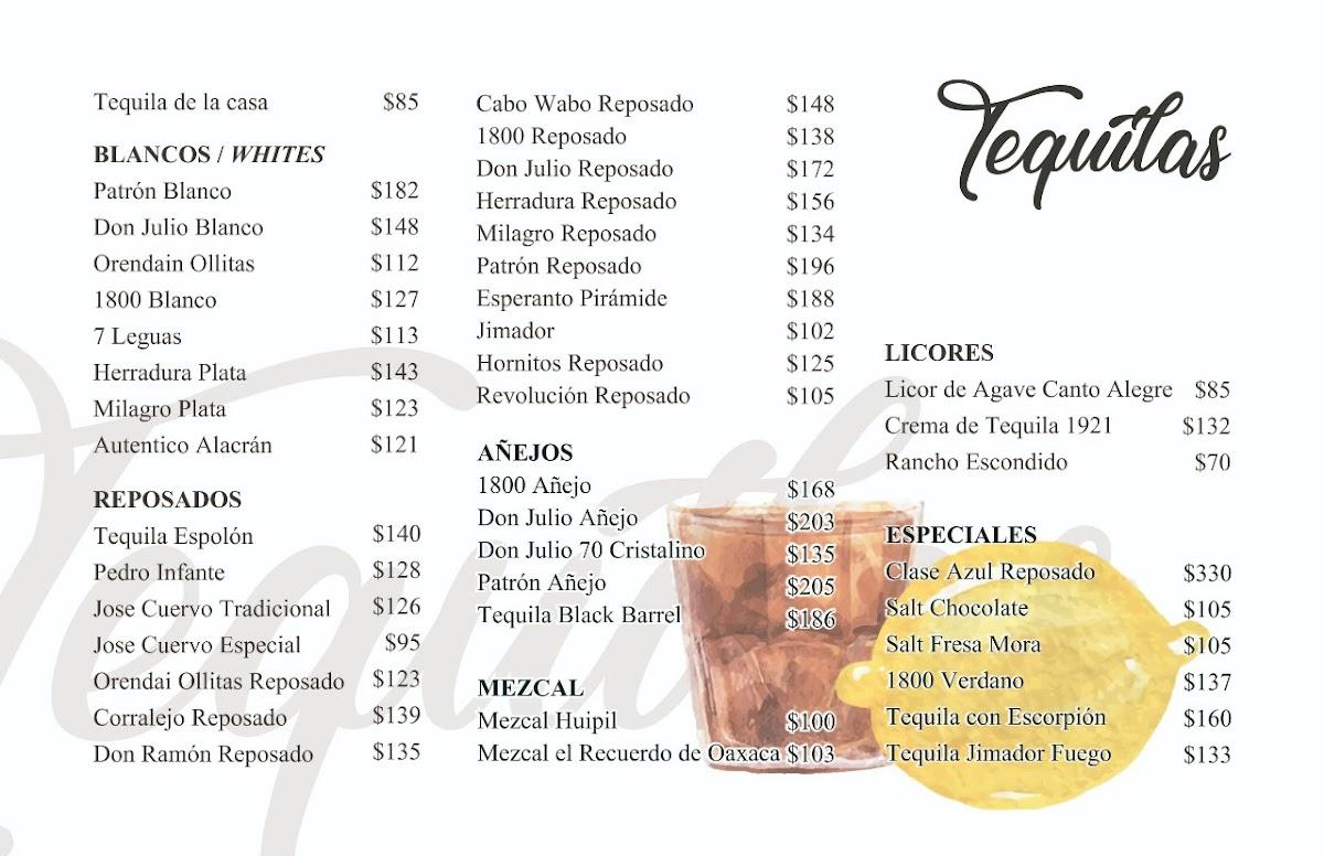Menu at Mayan Beach Club Restaurant & Tequileria, Isla Mujeres