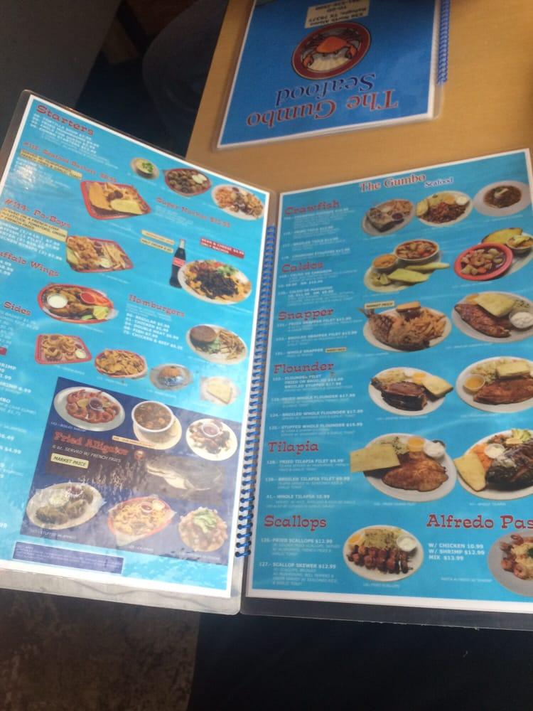 Menu at The Gumbo Seafood restaurant, Refugio