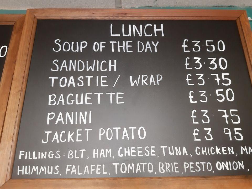Carta del café Coffee Rex, Cardiff, Avocet House