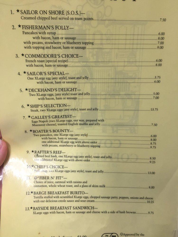 Menu at Cove Inn Coffee Shoppe restaurant, Naples