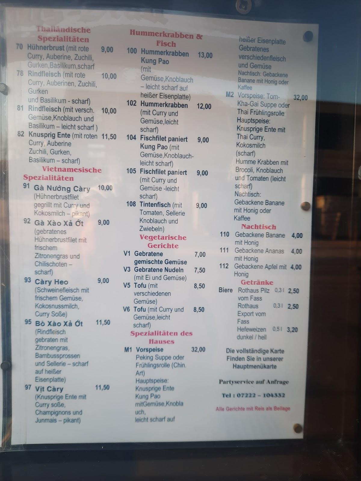Menu at Kinh Do restaurant, Kuppenheim