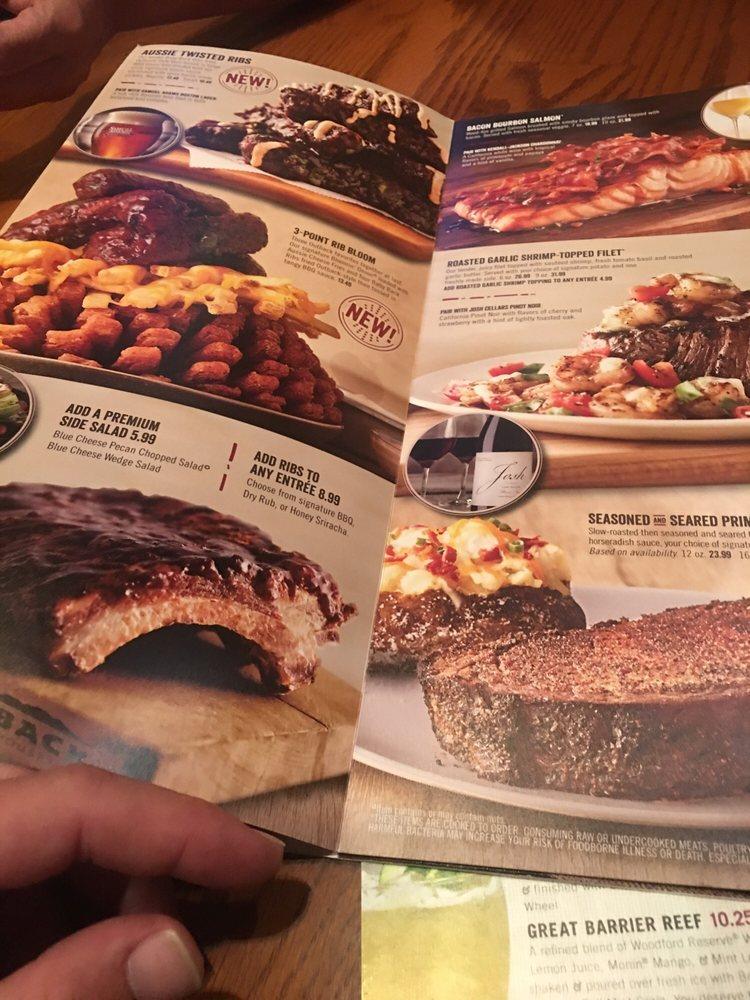 Menu at Outback Steakhouse, Tucson, W Ina Rd