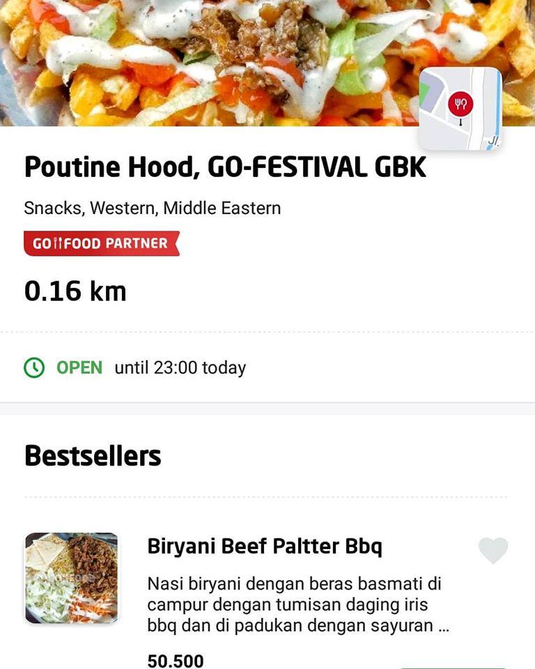 Menu at Poutine restaurant, Jakarta