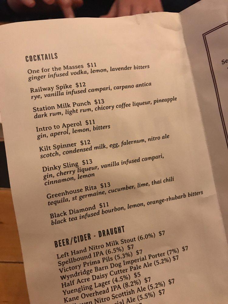 Menu at The Dinky Bar & Kitchen, Princeton