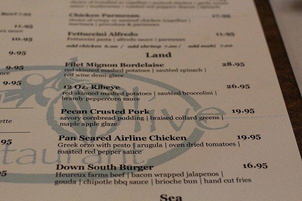 Menu at Wild Olive restaurant, Crestview