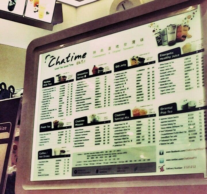 Carta del café Chatime, Muntinlupa, Alabang–Zapote Rd
