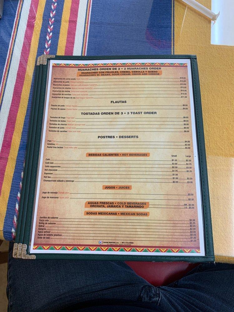 Menu at El Rincon Mexicano Restaurant, Kearny