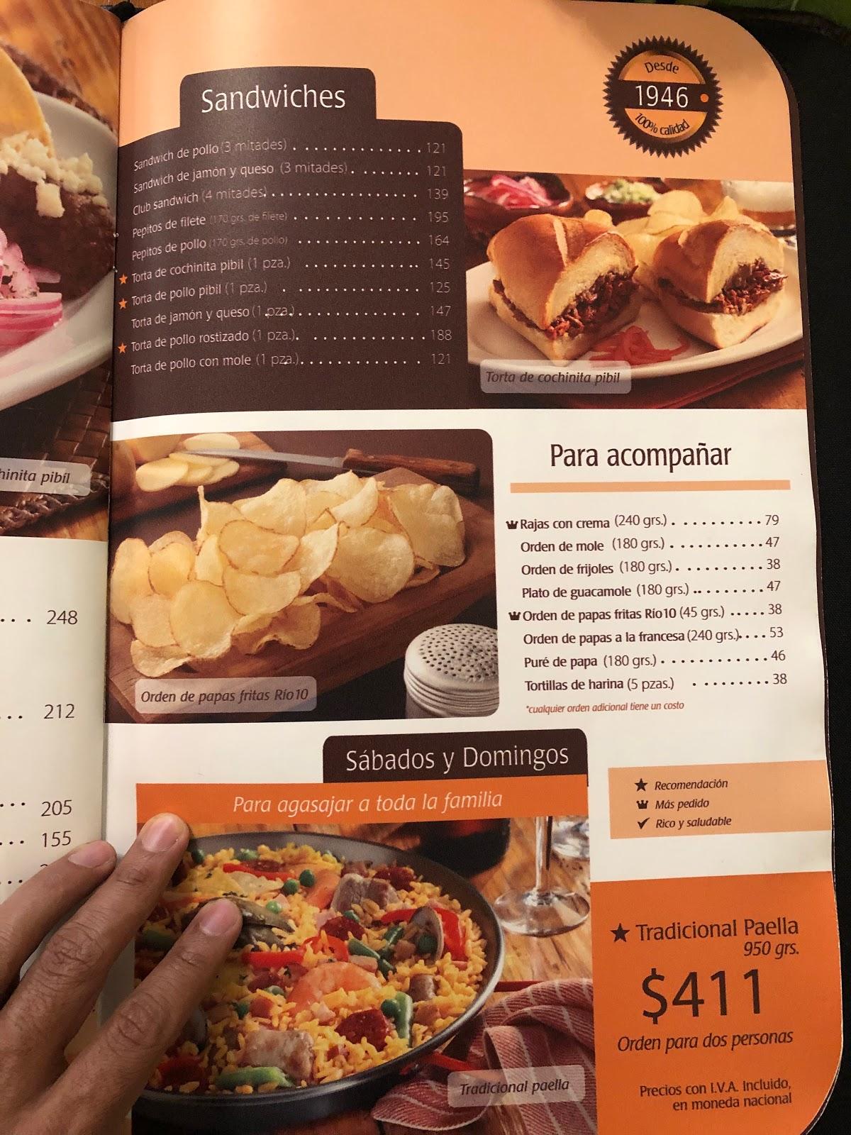 Carta del restaurante Pollos Río 10 San Jerónimo, Ciudad del México ...