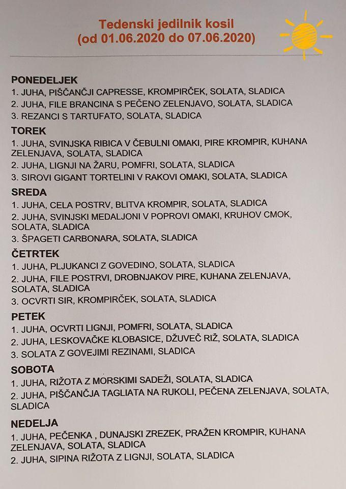 Menu at Restavracija in slaščičarna Na Kležnk Lesce restaurant, Lesce
