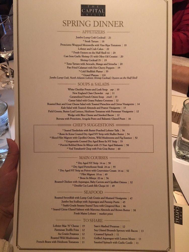 Menu at The Capital Grille pub & bar, Las Vegas