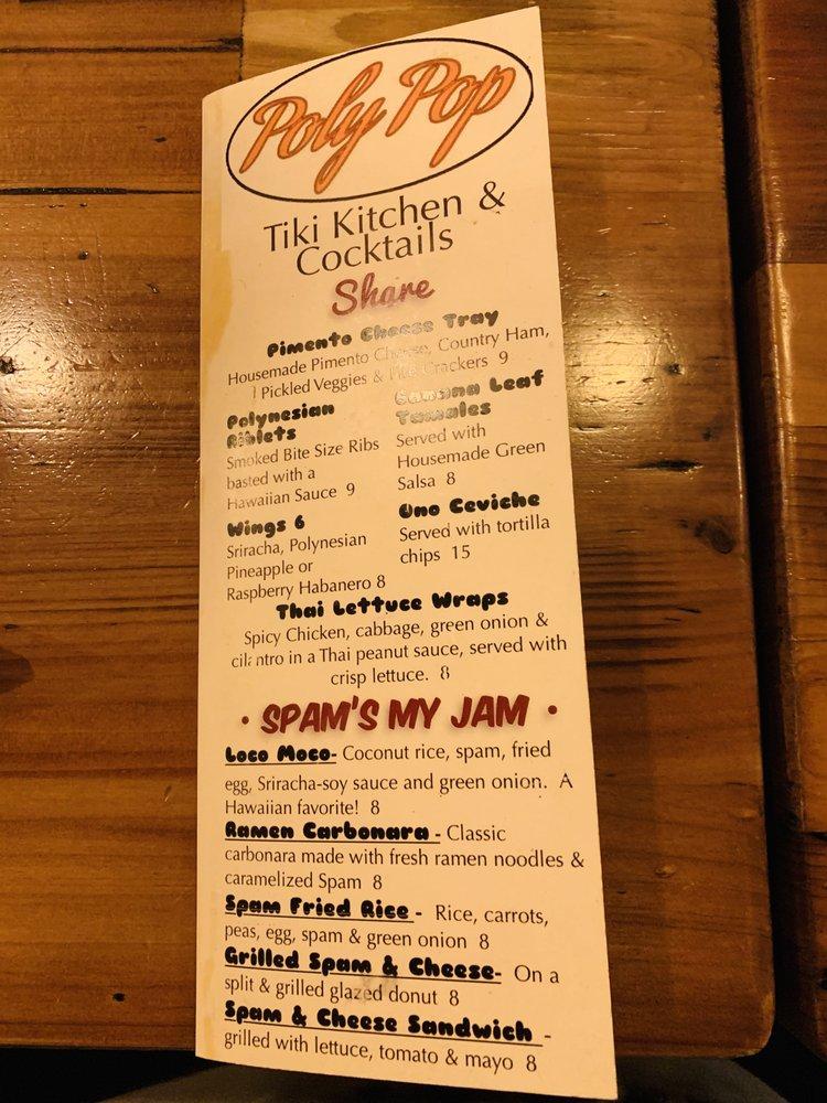 Carta del pub y bar Poly Pop, Lake Jackson