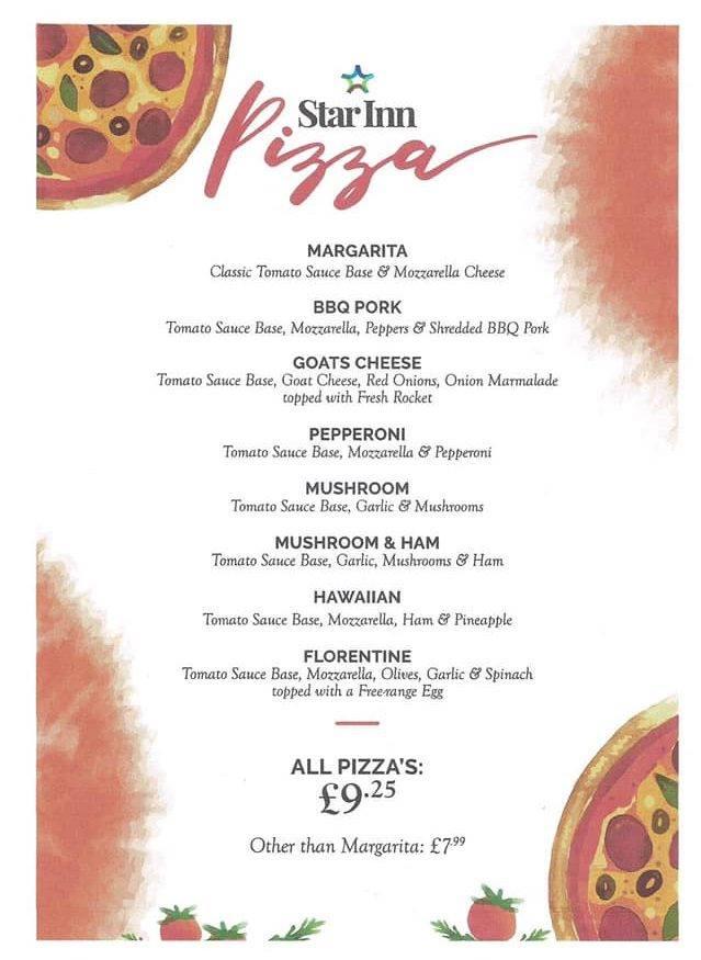 Menu at The Star Inn pub & bar, Weaverthorpe