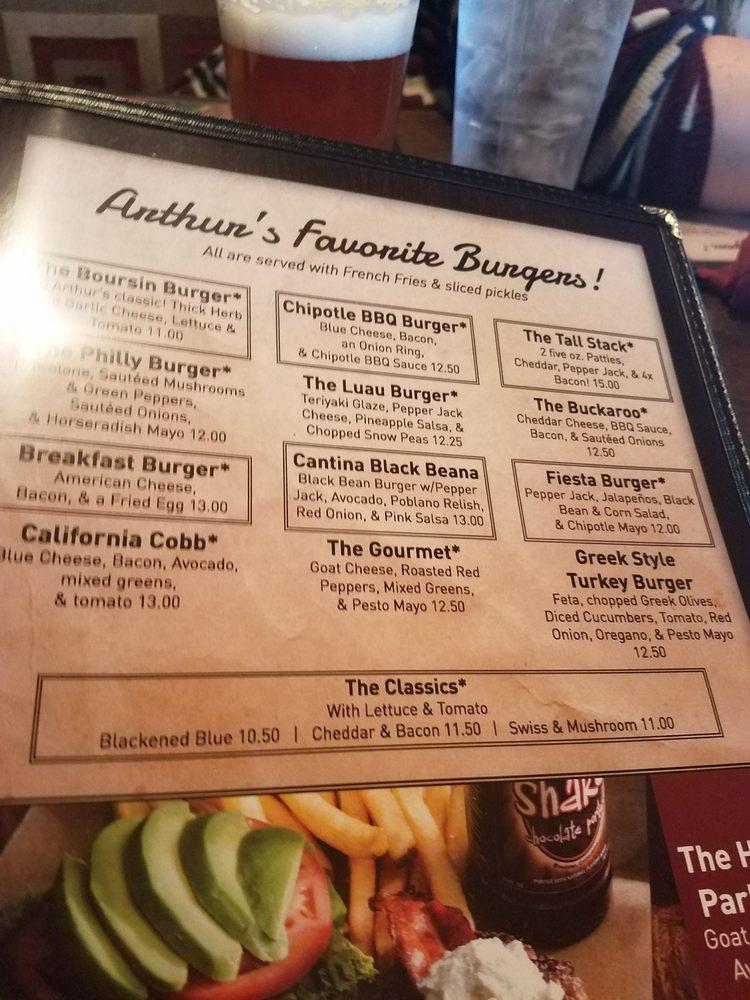 Menu at Arthur's pub & bar, Cincinnati, Beechmont Ave