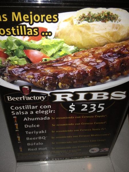 Menu at Beer Factory pub & bar, Naucalpan, Blvd. Manuel Avila Camacho 3228