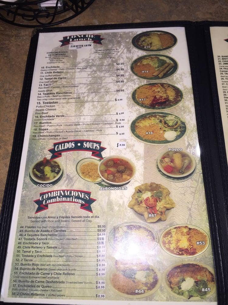 Menu at Casa Jimenez restaurant, Glendora, E Rte 66 B