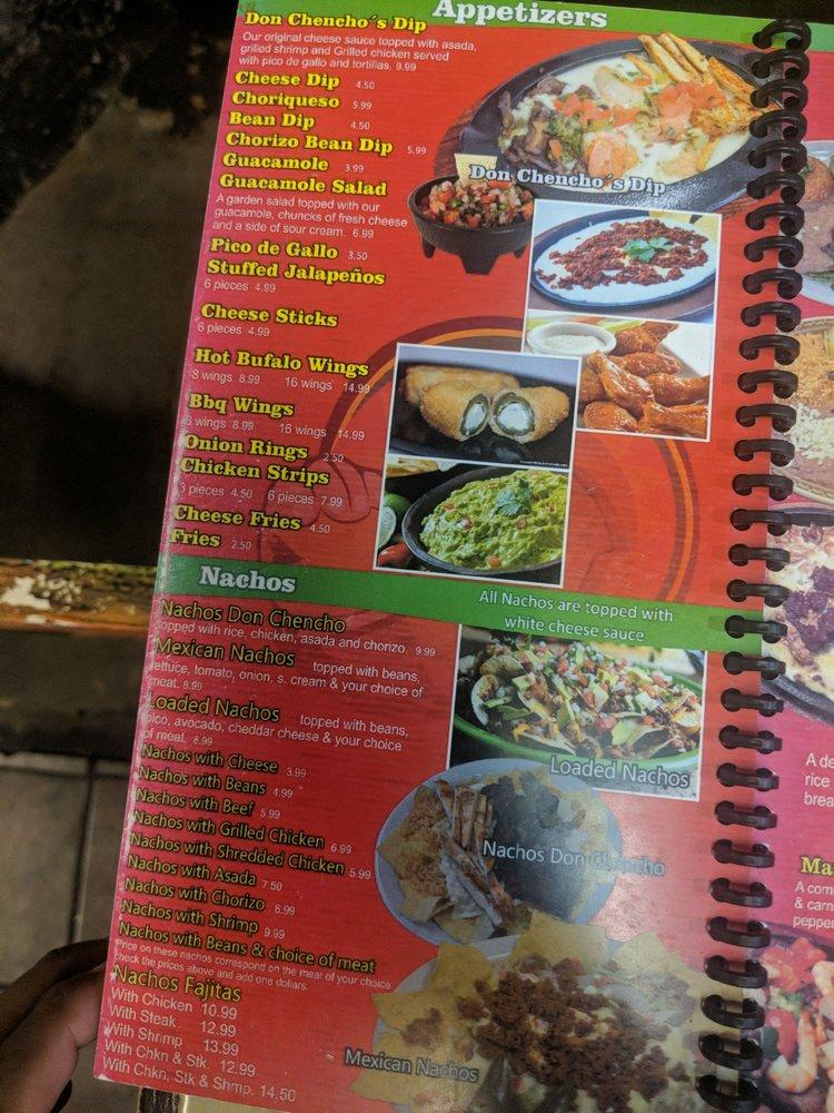Menu at Don Chencho Mexican Restaurant, Granite City