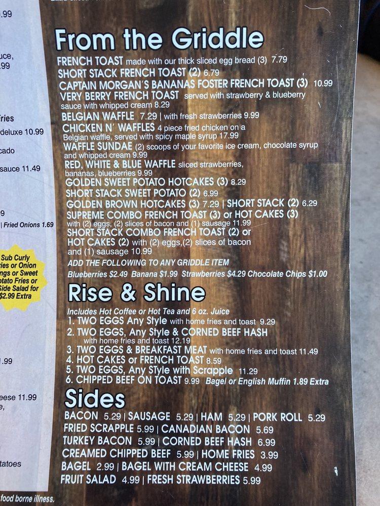 Menu at Galloway Casual Dining restaurant, Galloway, 245 W White Horse Pike