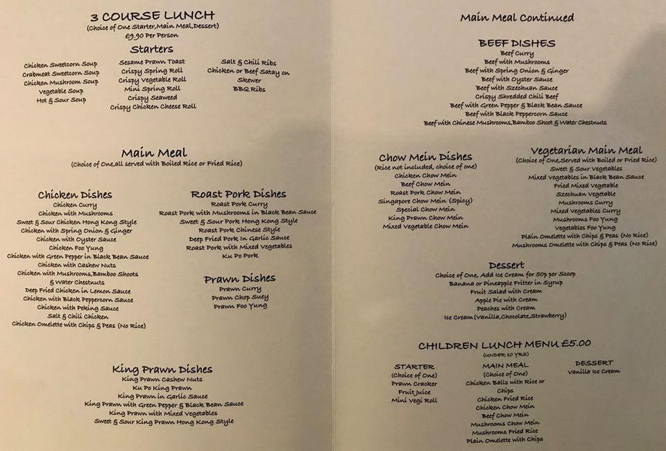 Menu at Joyful Garden Chinese Restaurant & Takeaway, Melksham