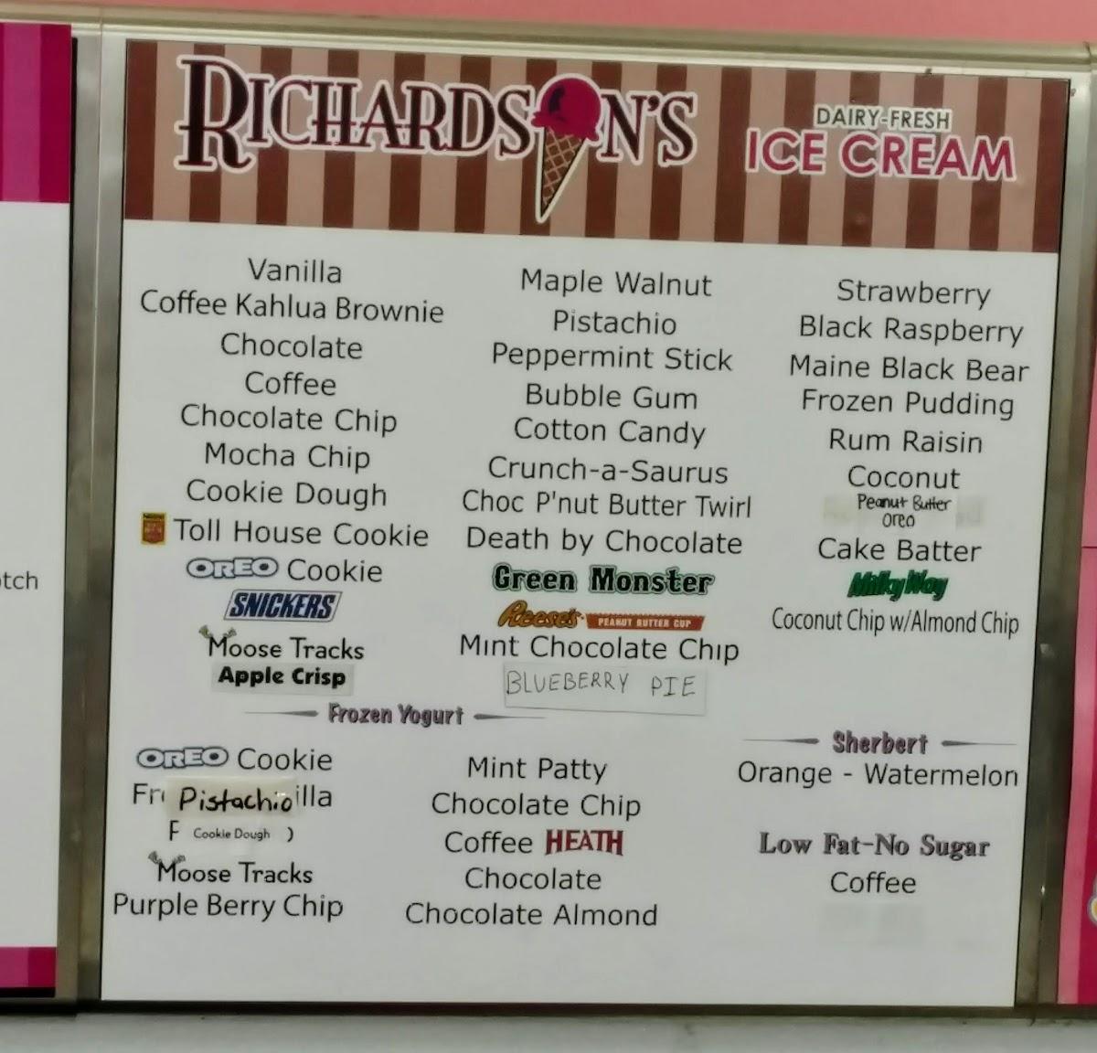 Menu at The Daily Scoop desserts, Stoneham