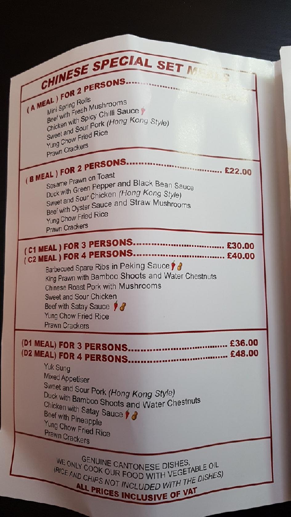 Menu at The White Rose fast food, Stourbridge