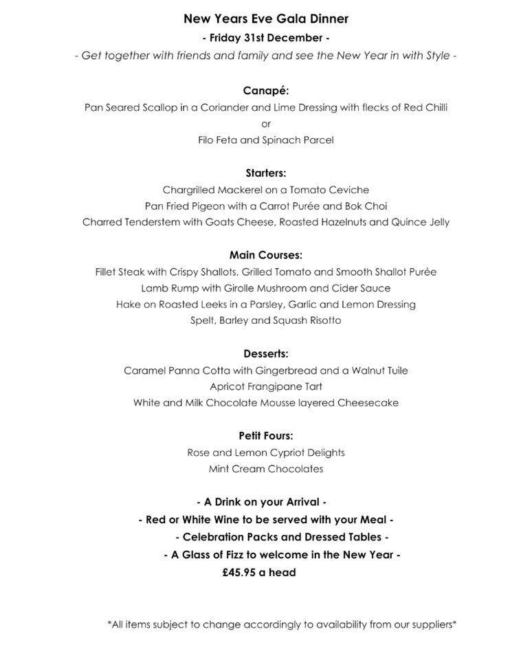Menu at Trewellard Arms restaurant, Pendeen
