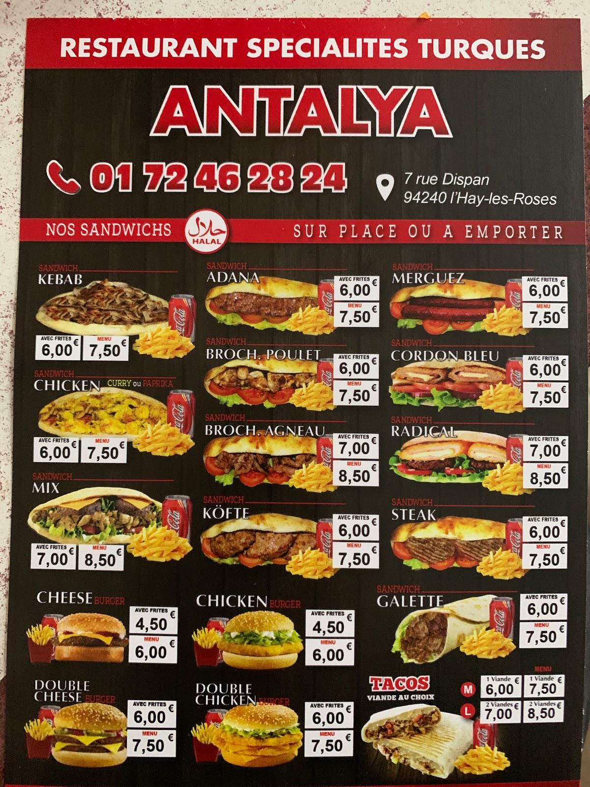 Menu au Restaurant Antalya, L'Haÿ-les-Roses