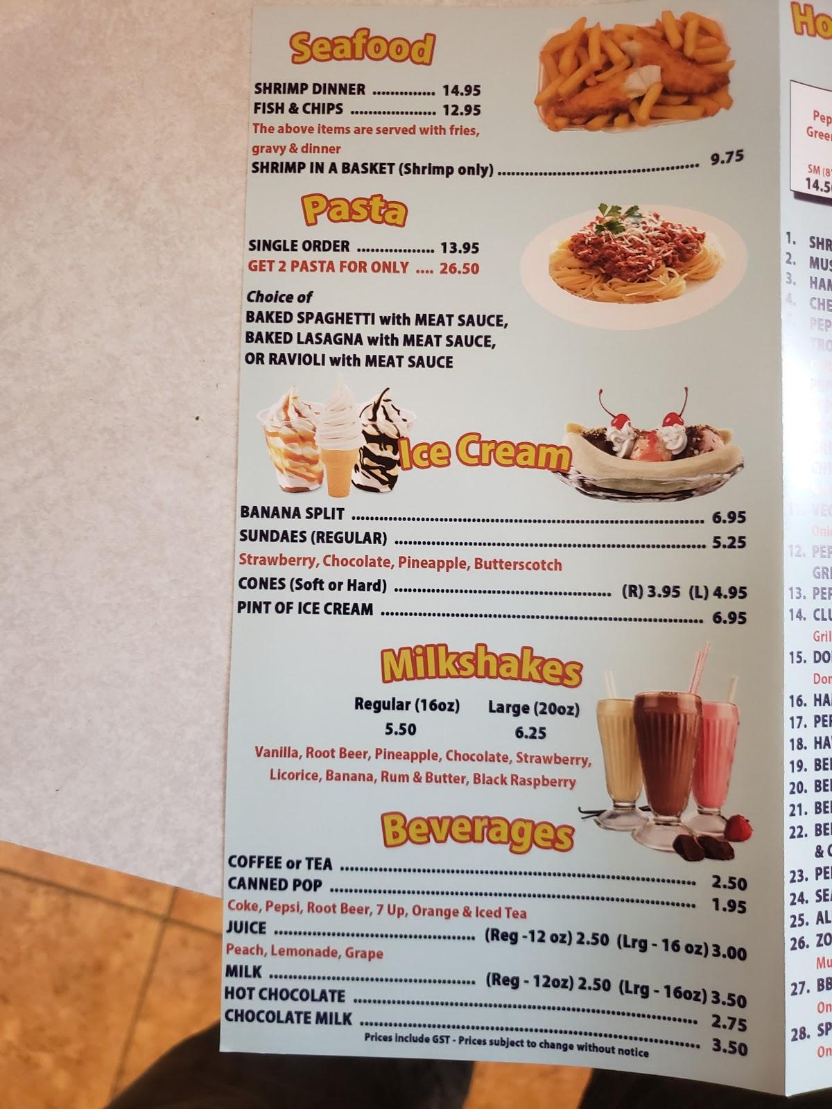 Menu at Burger Baron Drive In, Lamont