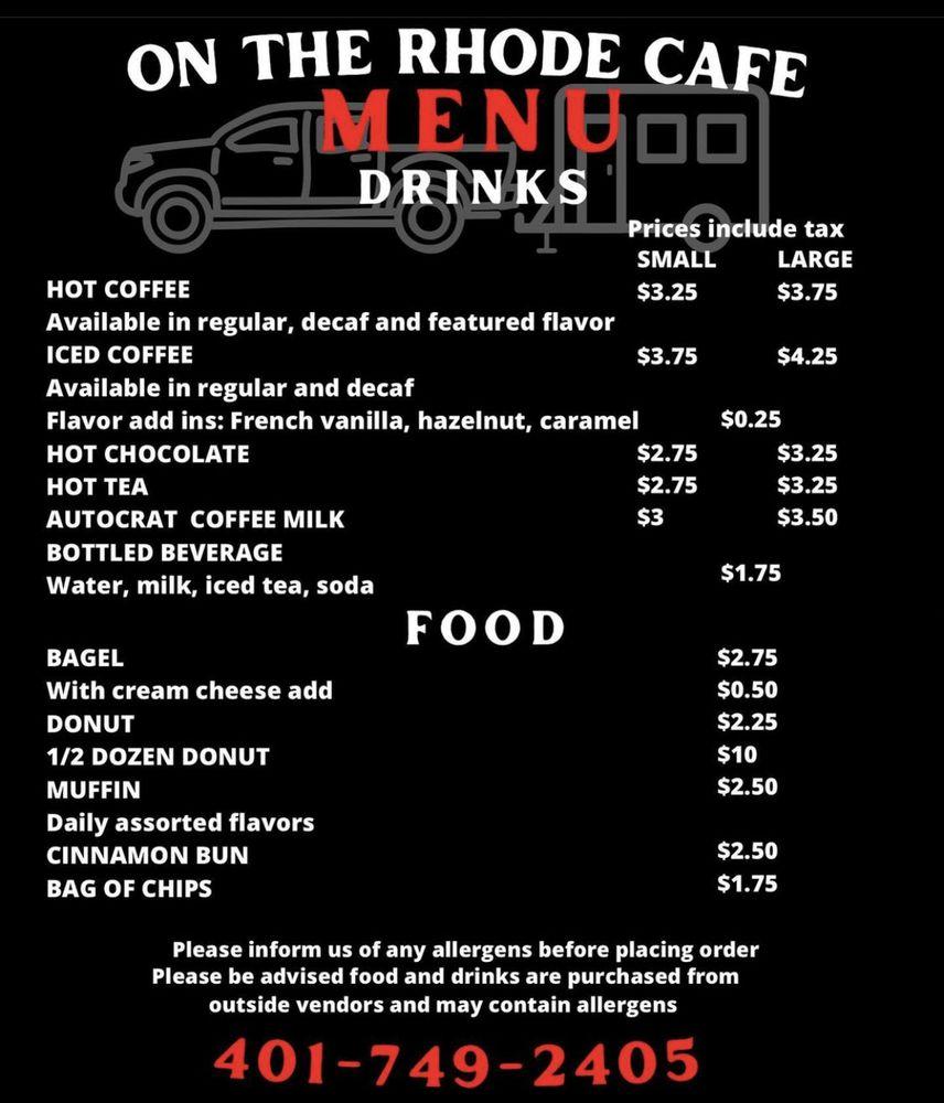 Menu at On The Rhode Cafe, Smithfield