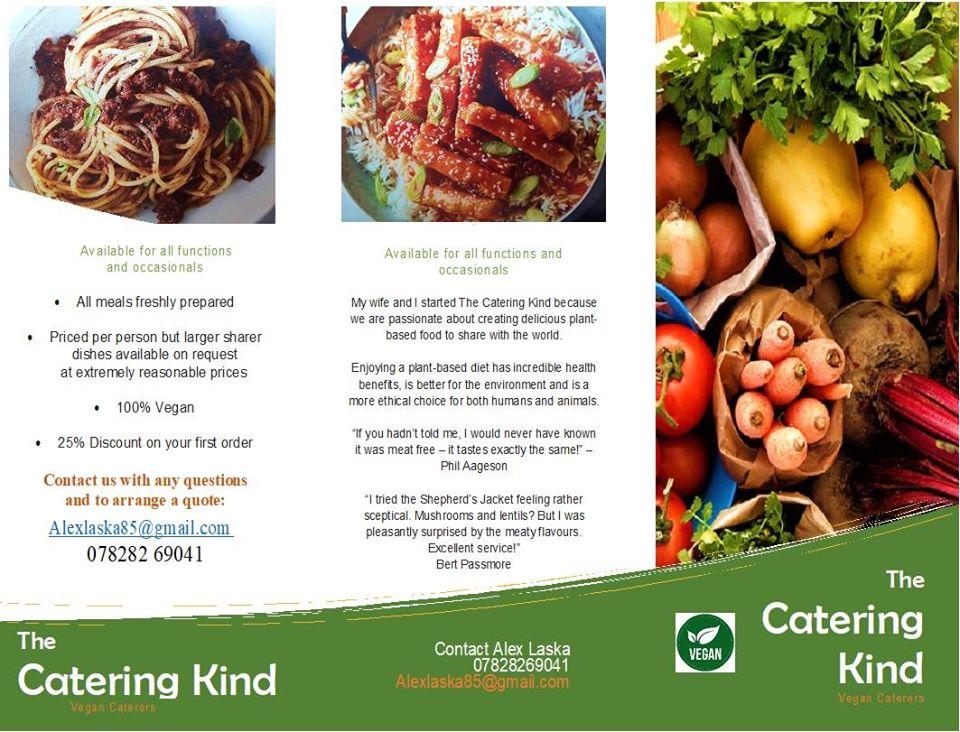 Menu at The Catering Kind, England