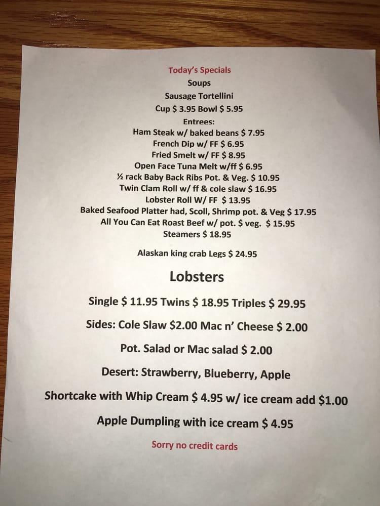 Menu at Wheelock inn pub & bar, Millbury
