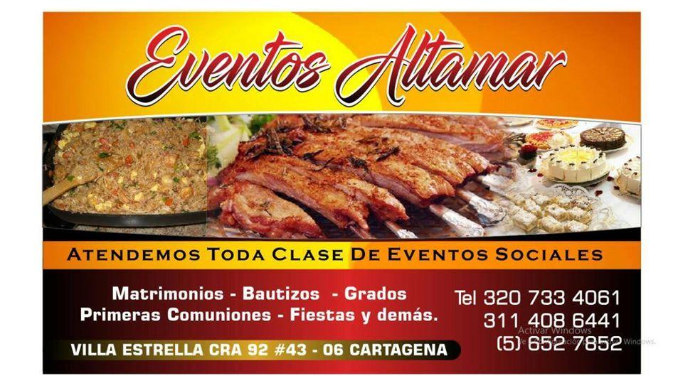 Menu at Bufetes AltaMar restaurant, Colombia