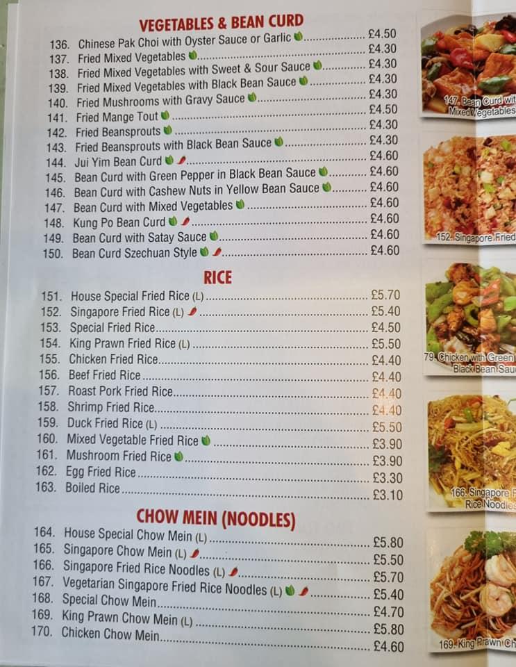 Menu at Golden Palace Chinese Food Center restaurant, Bexhill